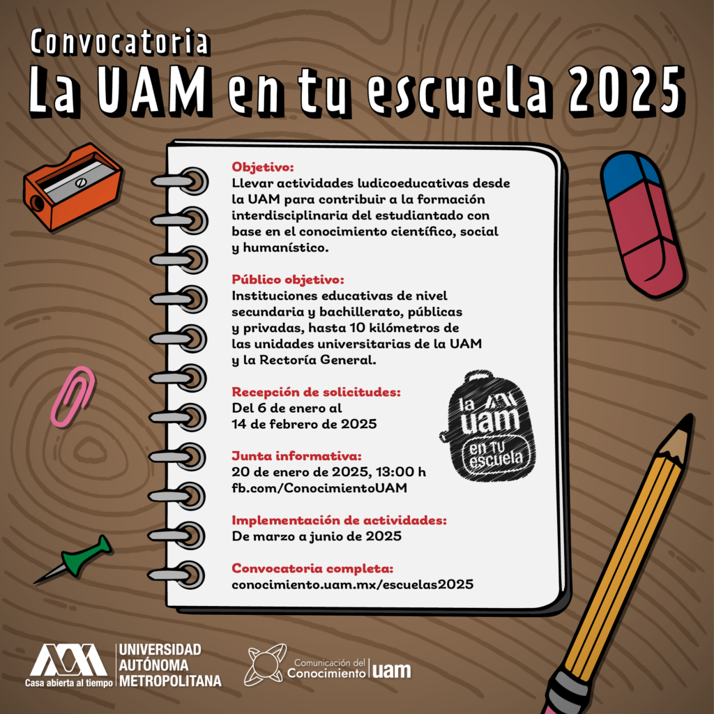 Convocatoria UAM en tu escuela 2025 – UAM – Comunicación del Conocimiento